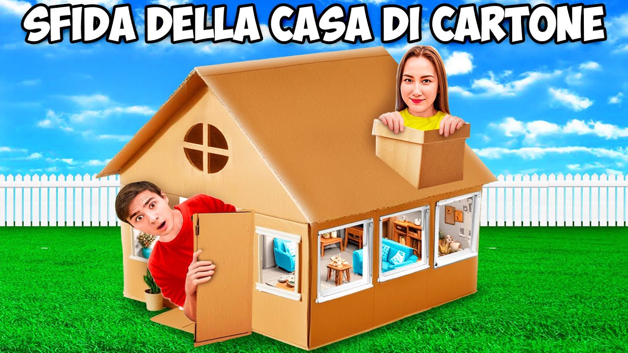 ABBIAMO COSTRUITO UNA CASA DI CARTONE ! VIVIAMO DA MILIONARI - YouTube