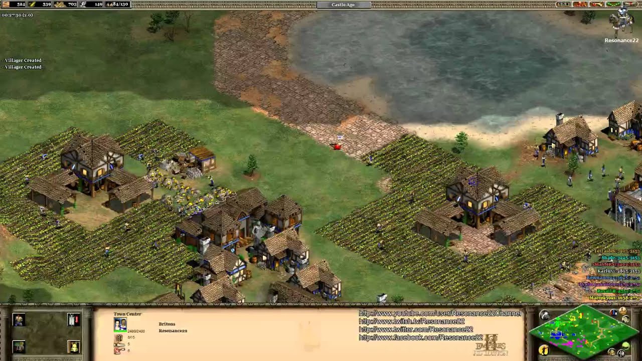 Aoe2 HD: 3v4 Black Forest (Britons, Economic Boom) (9/12/13) - YouTube