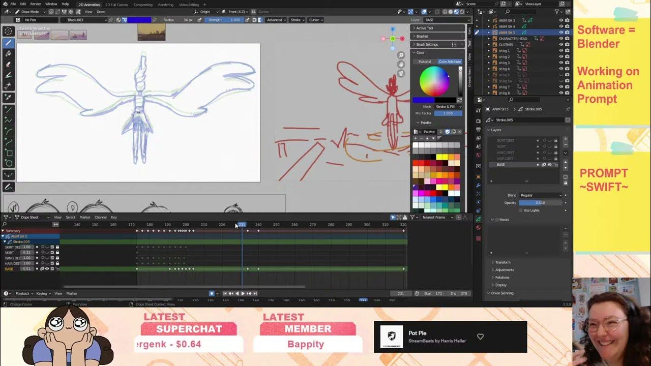 Making a 2D Animation in Blender Grease Pencil // Fighter - Jack ...
