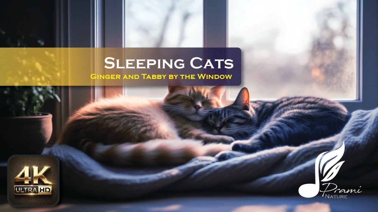 Rain Sounds & Sleeping Cats | Ginger and Tabby by the Window - YouTube