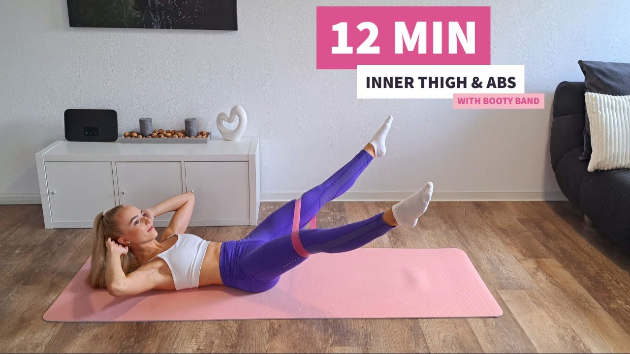 12 MIN INNER THIGH & ABS - with booty band - YouTube