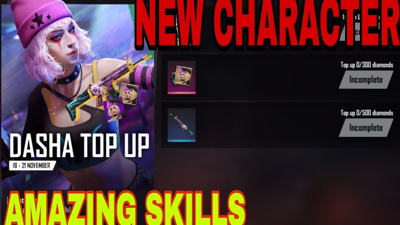 NEW CHARACTER DASHA IN FREE FIRE. A AMAZING CHARACTER WITH MANY SKILLS ...