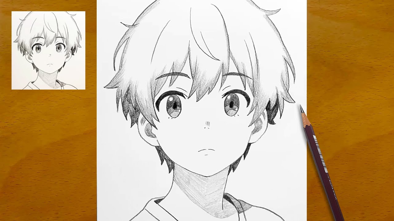 How to draw anime boy step by step || Original anime character drawing ...