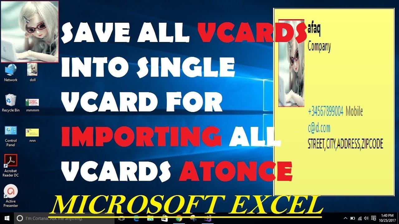 Save all vcards into a single vcards for importing all ones at a time ...