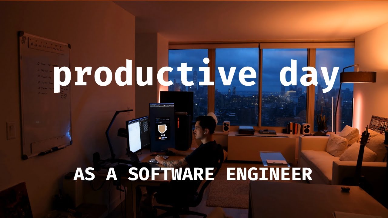 PRODUCTIVE RAINY DAY as a wfh SOFTWARE ENGINEER | vlog made with code | pomodoro timer building ...