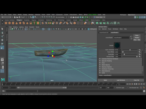 Dynamic Ocean and Boat in Maya - YouTube