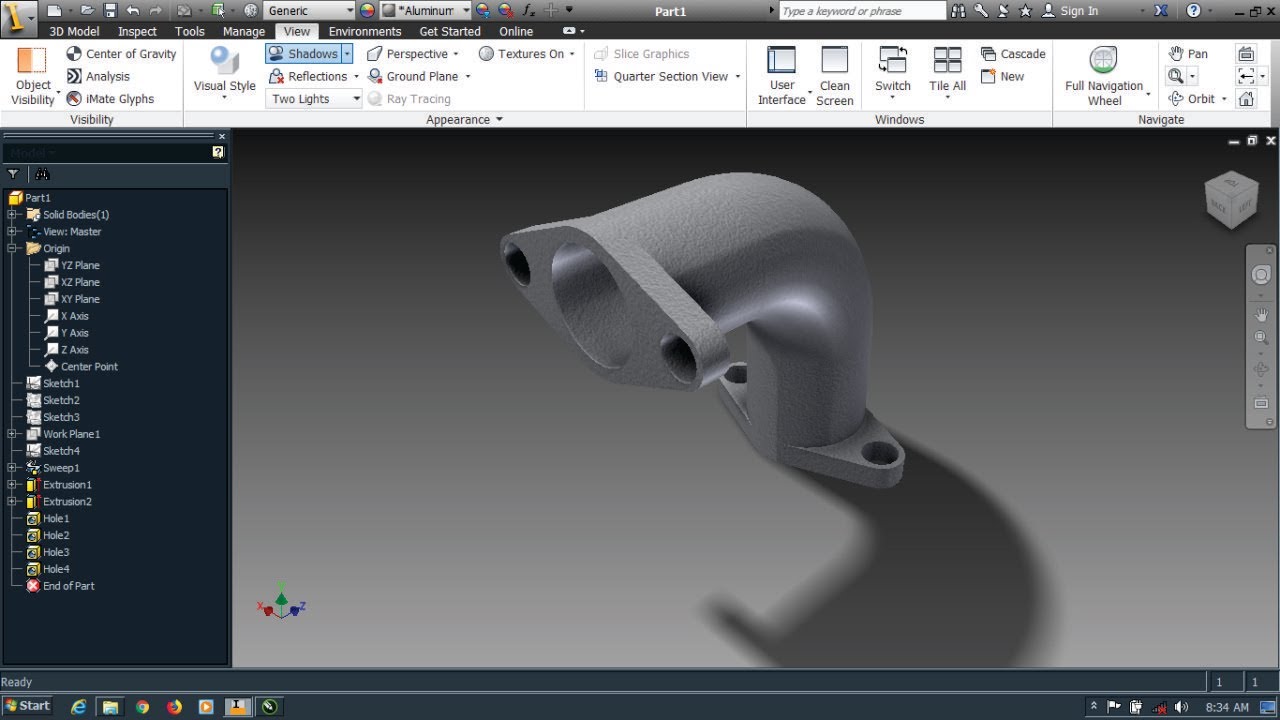 Aluminium Cast Manifold || Autodesk Inventor Tutorials - YouTube