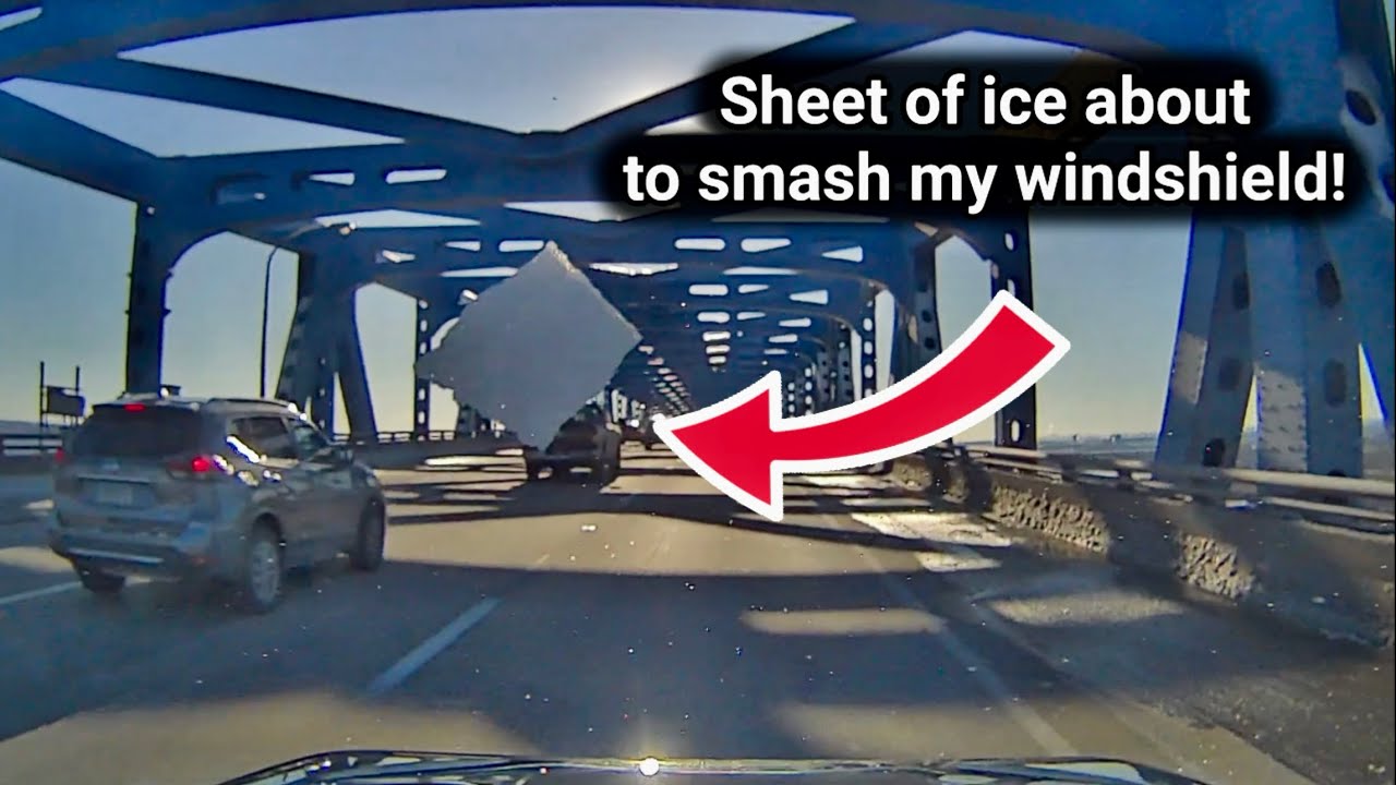 Falling ice smashed my windshield…. - YouTube