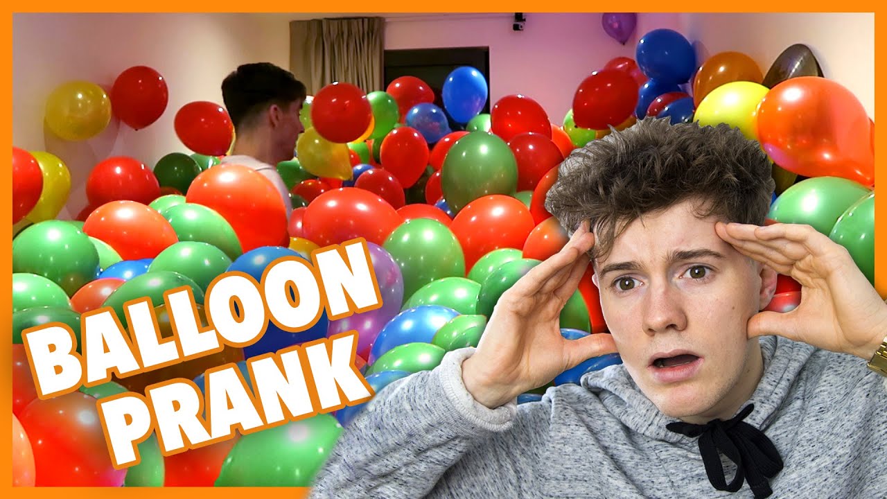 CRAZY BALLOON PRANK ON ROOMMATE | Samkingftw - YouTube