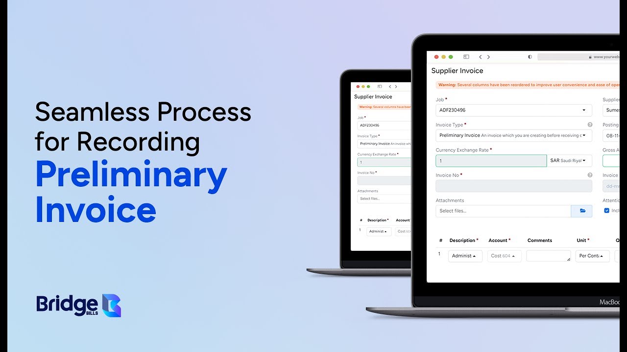 How to create Preliminary Invoice in Bridge LCS - YouTube