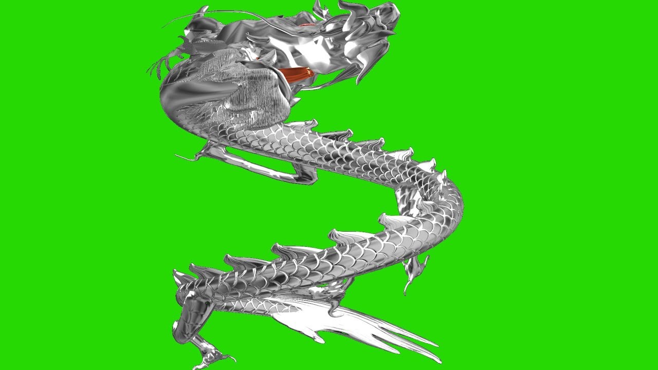 HD China dragon green screen material - YouTube