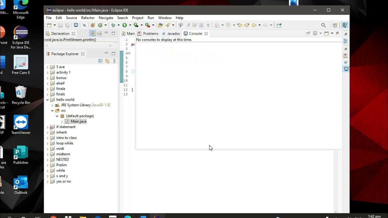 Print Hello World Using Eclipse (java) Shortcut - Youtube
