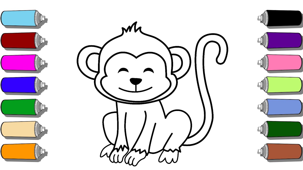 How to draw a monkey step by steps with a marker and decorate with ...