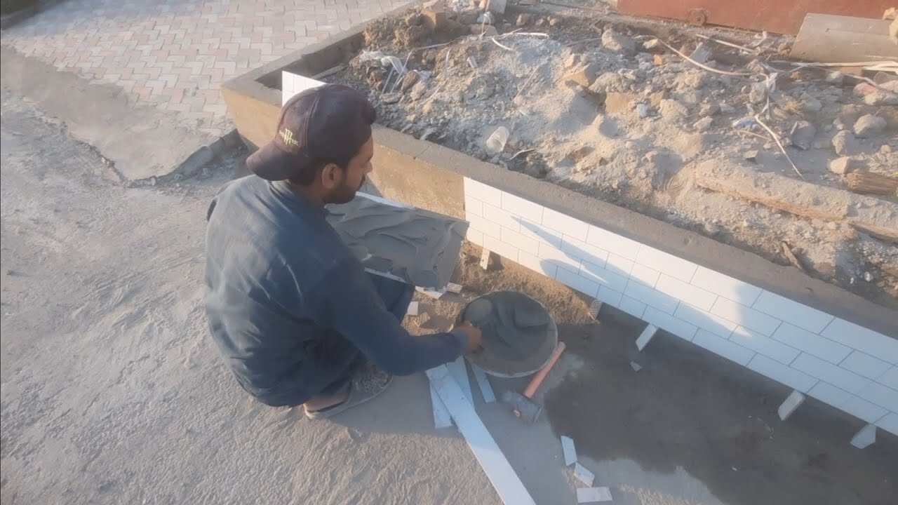 Installation elevation tile work - YouTube