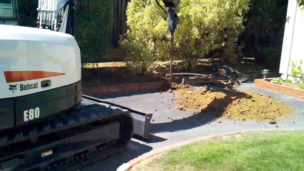 Bobcat E80 drilling - YouTube