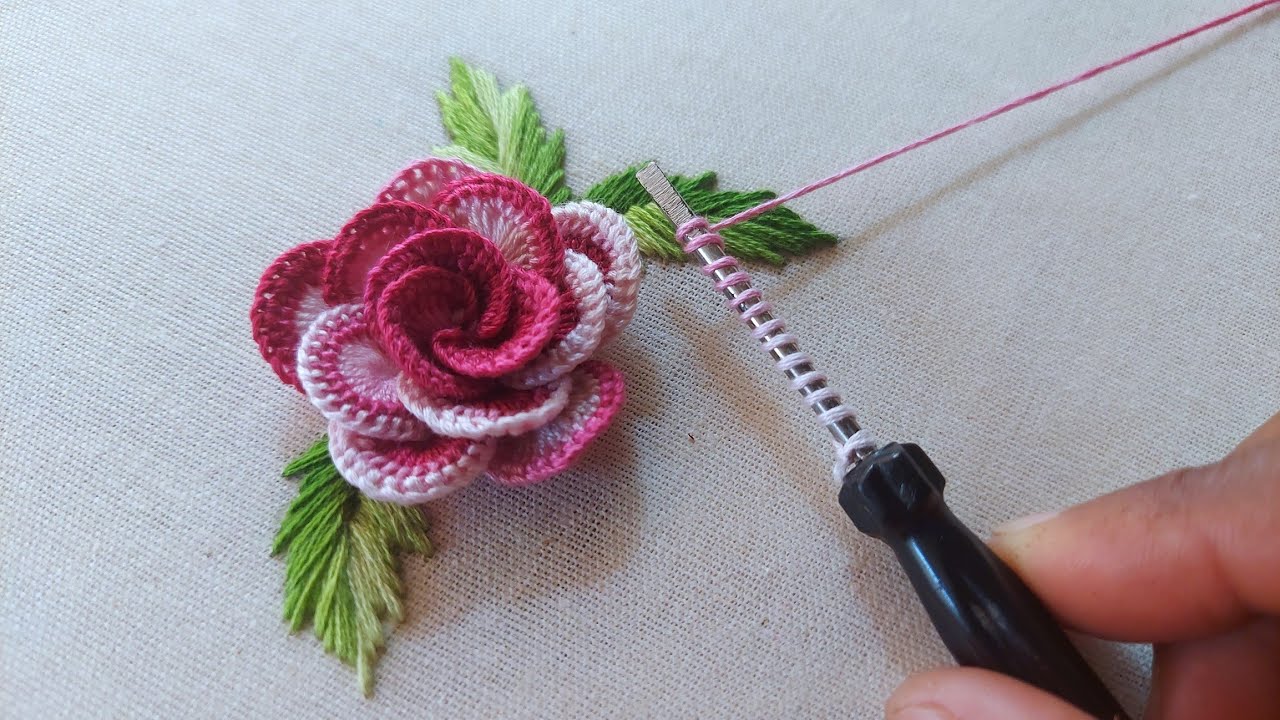 3D Rose flower design with easy trick|latest flower design ideas - YouTube