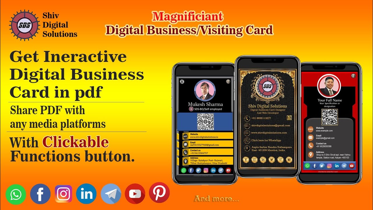 Clickable mobile Digital Business Card info Video | How to work ...