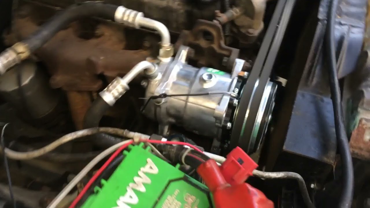 isuzu crosswind 4JA1 engine new sanden ac compressor - YouTube