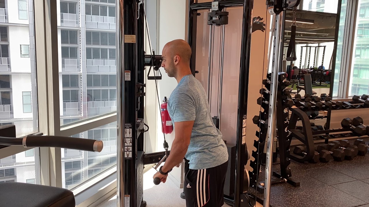 Straight Bar Tricep Pushdown - YouTube