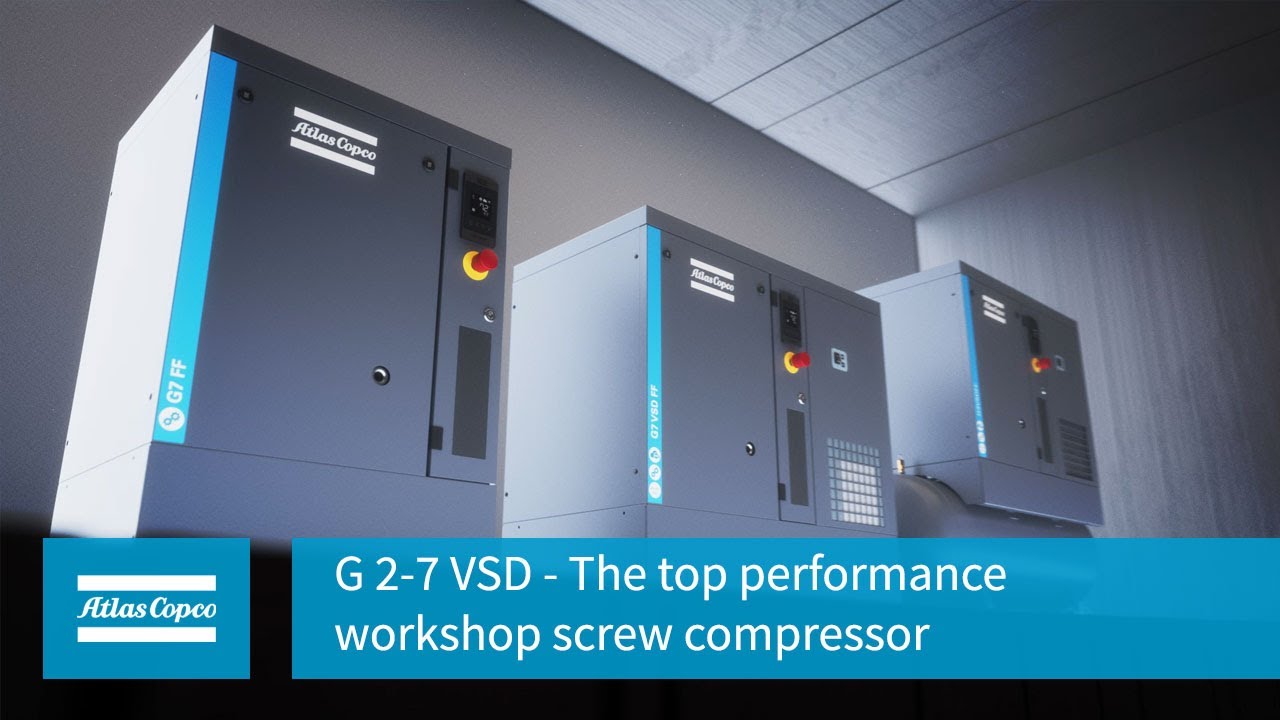Atlas Copco G 2-7 VSD | The top performance workshop screw compressor ...