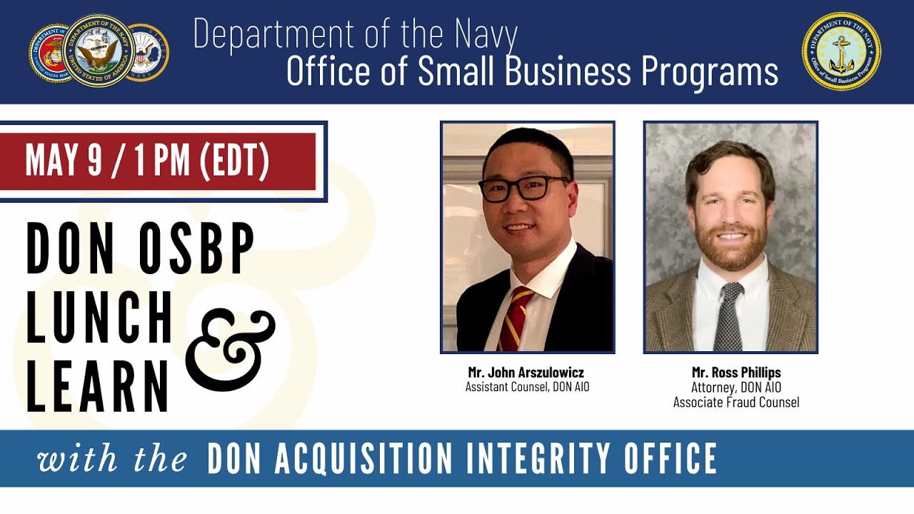 DON OSBP Lunch & Learn: DON Acquisition Integrity Office - YouTube