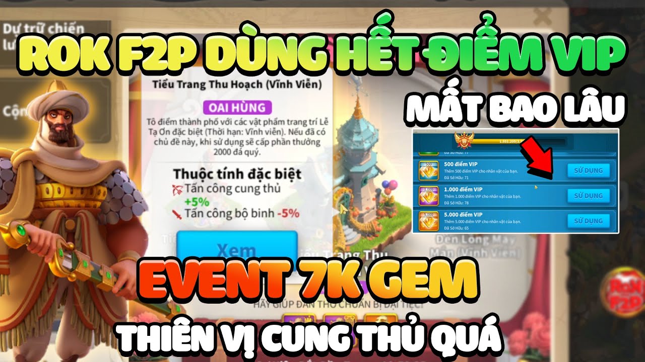 Mất Bao Lâu Để Có ~600k Điểm VIP Trong Rise of Kingdoms & Update Công ...