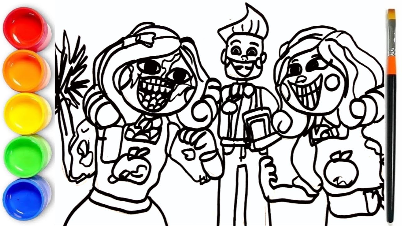 How to draw Miss Delight | Damaged Miss Delight | Poppy Playtime ...