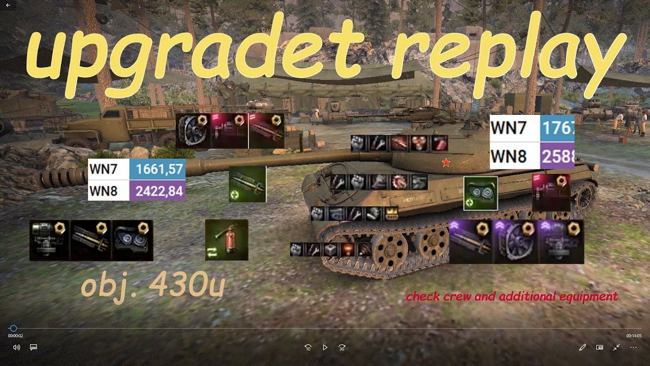 WOT object 430u with crew, WN8 and additional equipment, 8 kills, 11k ...