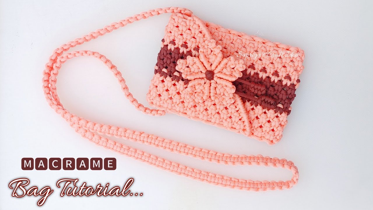 DIY | Macrame bag tutorial | Bolsa de macrame | How to make Macramé Bag | Macrame Ladies Purse ...