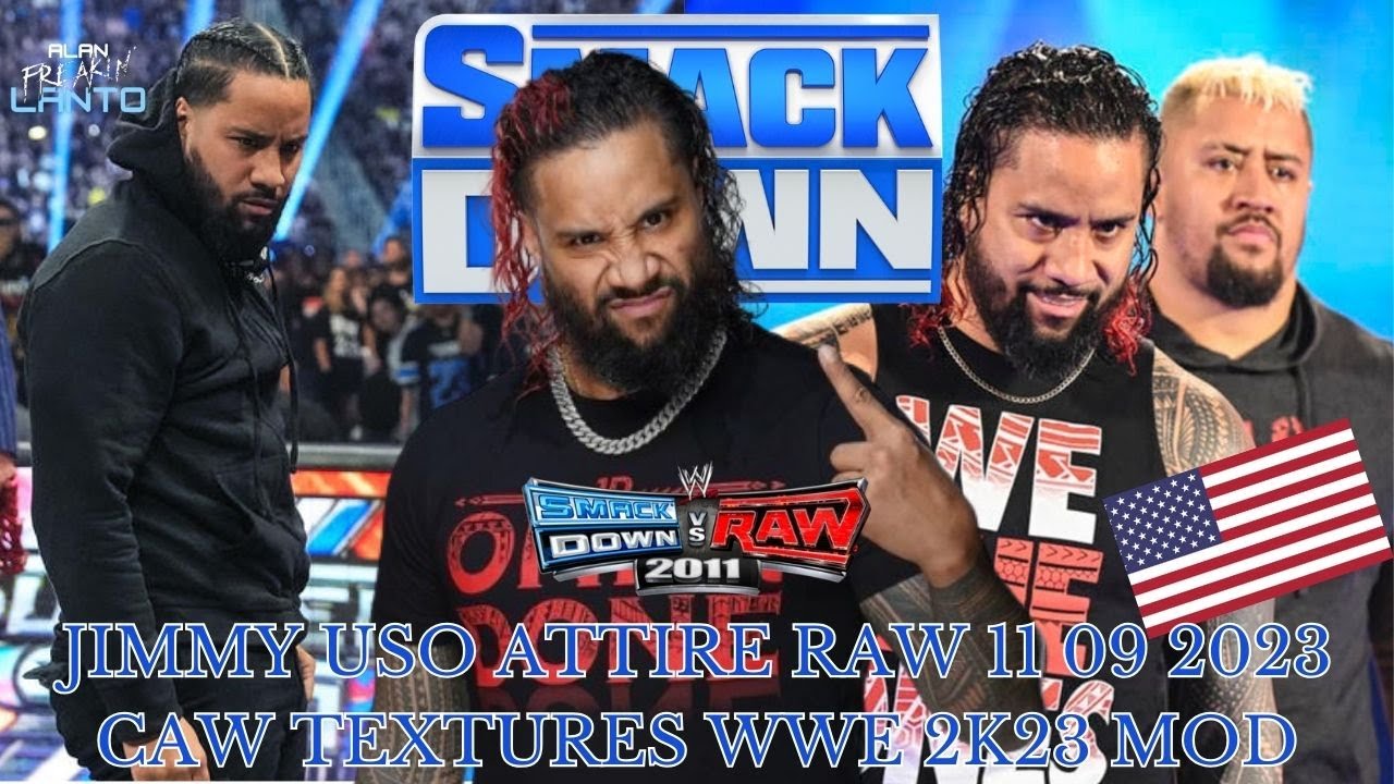 JIMMY USO ATTIRE SMACKDOWN 08 09 2023 CAW TEXTURES WWE 2K23 MOD - Alan ...