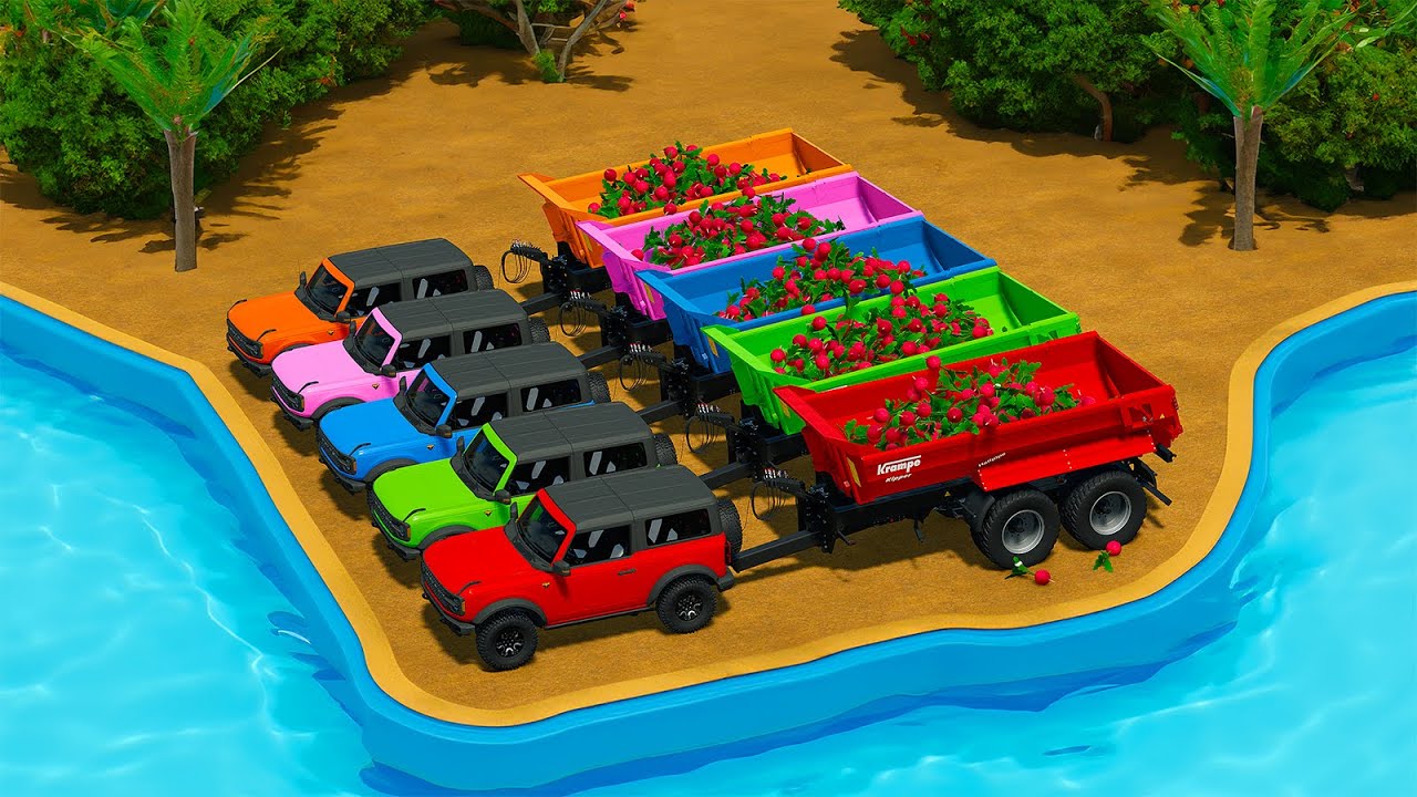 LOAD AND TRANSPORT RADISH WITH BRONCO CARS & CASE TRACTORS - Farming ...