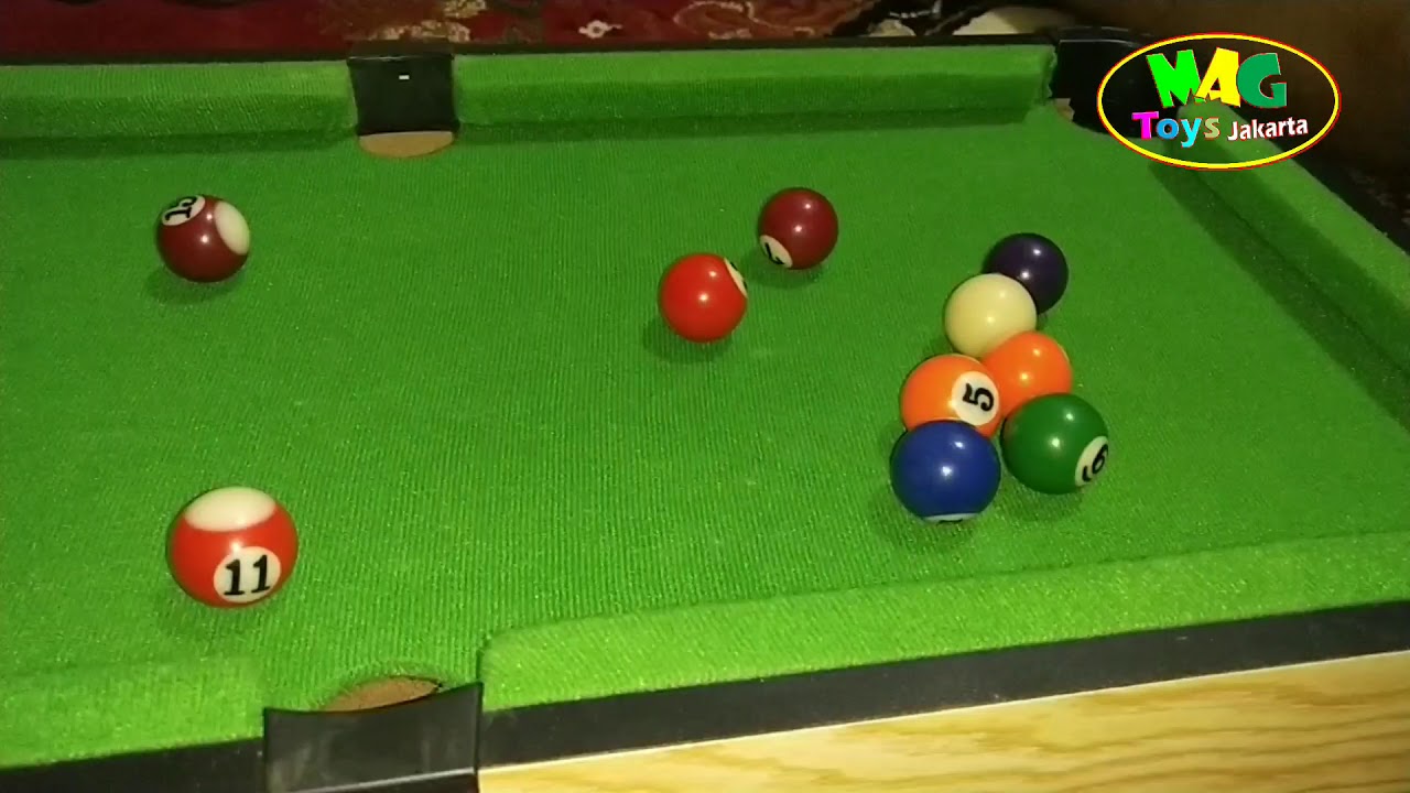 Billiard Pool Table Mainan Anak Meja Biliar Mini - YouTube