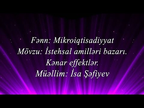 7.6 İqtisadiyyat dərsləri. İstehsal amilləri bazarı. Kənar effektlər (ADAU İsa Şəfiyev)