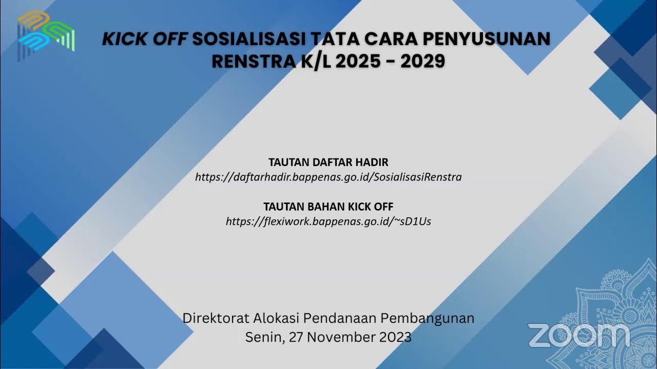 Kick Off Penyusunan Renstra K/L 2025-2029 - YouTube