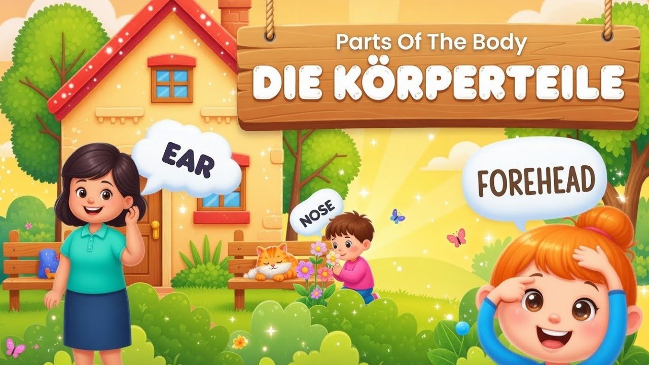 Die Körperteile | Parts of the Body | #German | #English - YouTube
