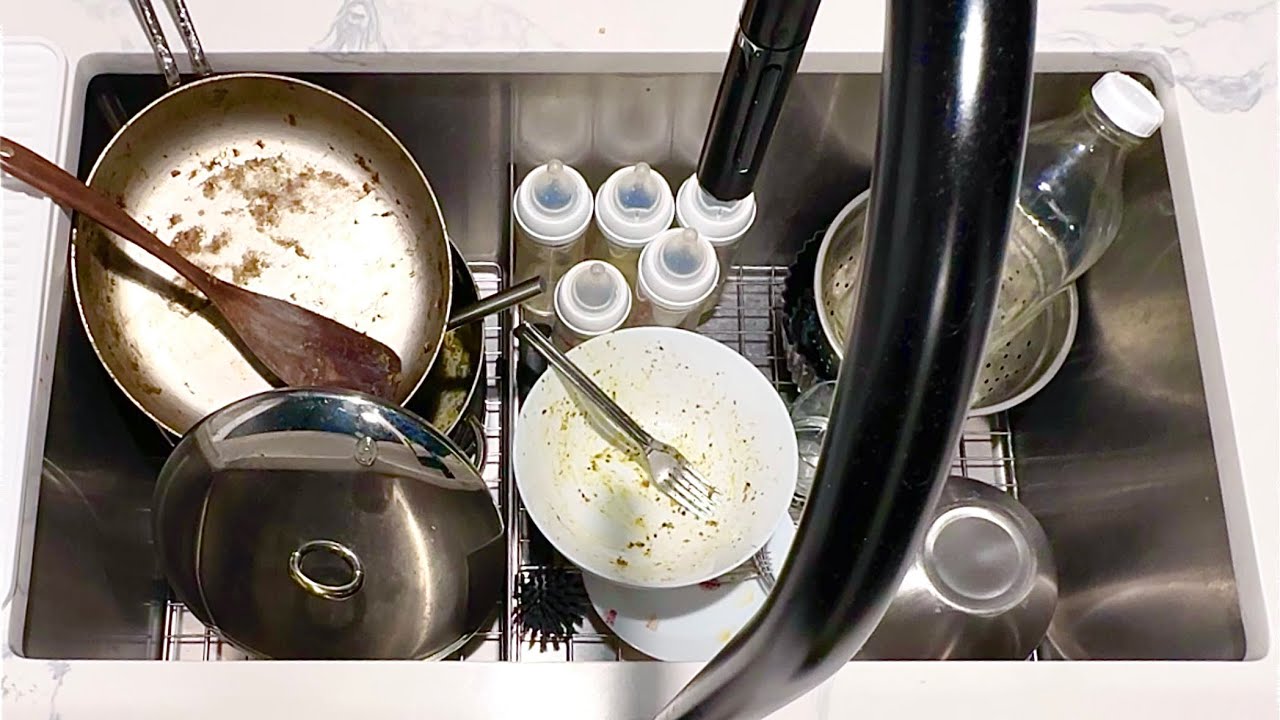 Busy Sink ASMR | Realistic Dishwashing Sounds for Relaxation - YouTube
