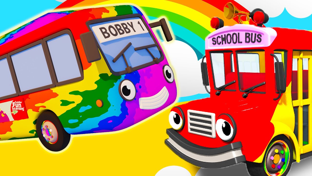 Rainbow Buses & More Baby Bus Songs & Nursery Rhymes | Gecko's Garage ...