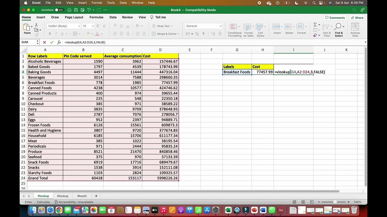 Using the VLOOKUP Function in Microsoft Excel to Look Up Data in a ...