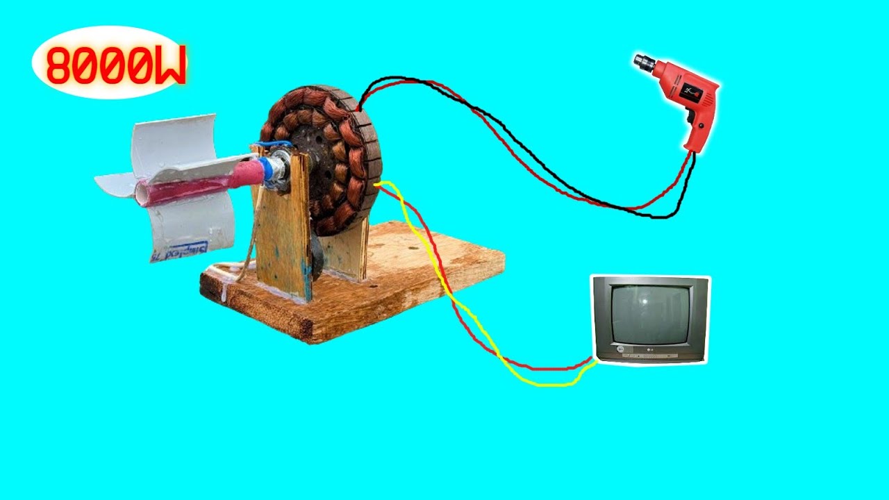 DIY 8000W Hydroelectric Generator from a Ceiling Fan | Power Up Your ...