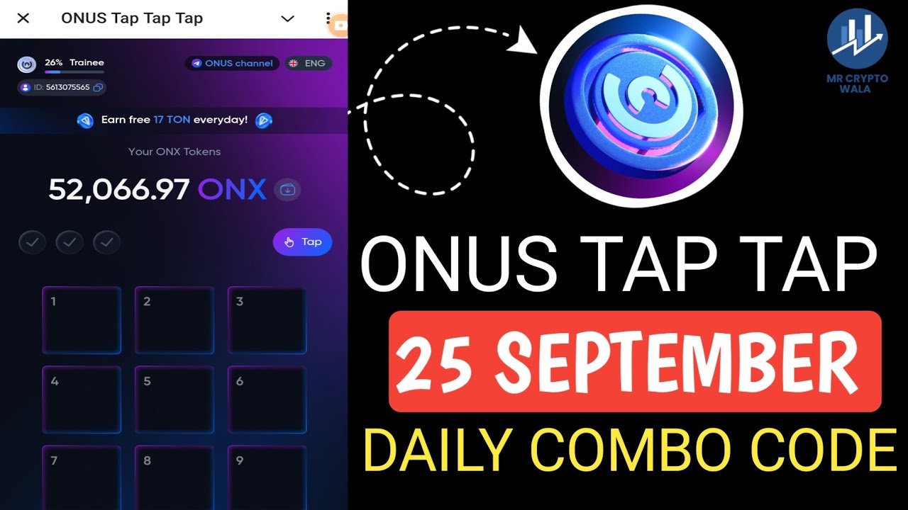 Onus Daily Code 25 September | Daily Code Onus Tap Tap | Onus Daily Code Today - YouTube
