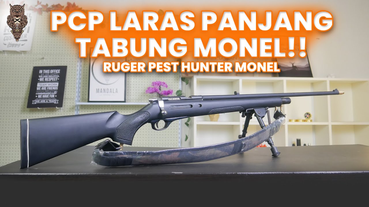 PCP LARAS PANJANG TABUNG MONEL!! RUGER PEST HUNTER MONEL - YouTube