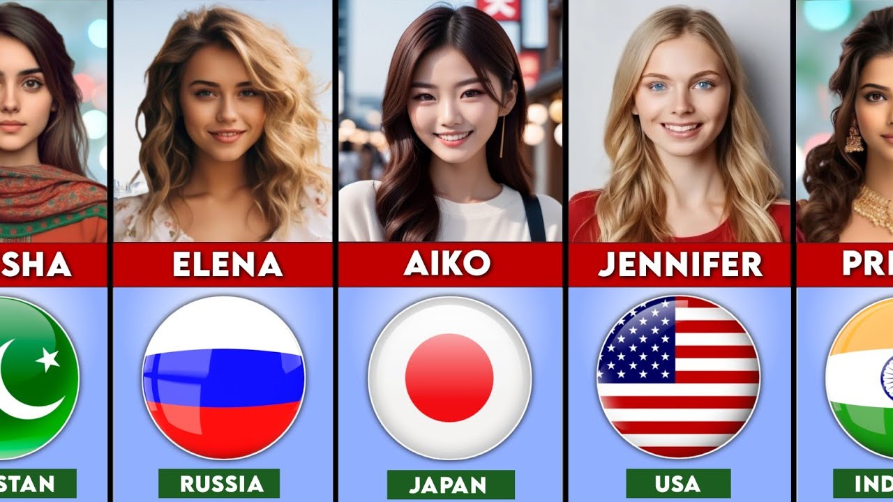 Most Popular Girls Name From Different Countries | Comparison - YouTube