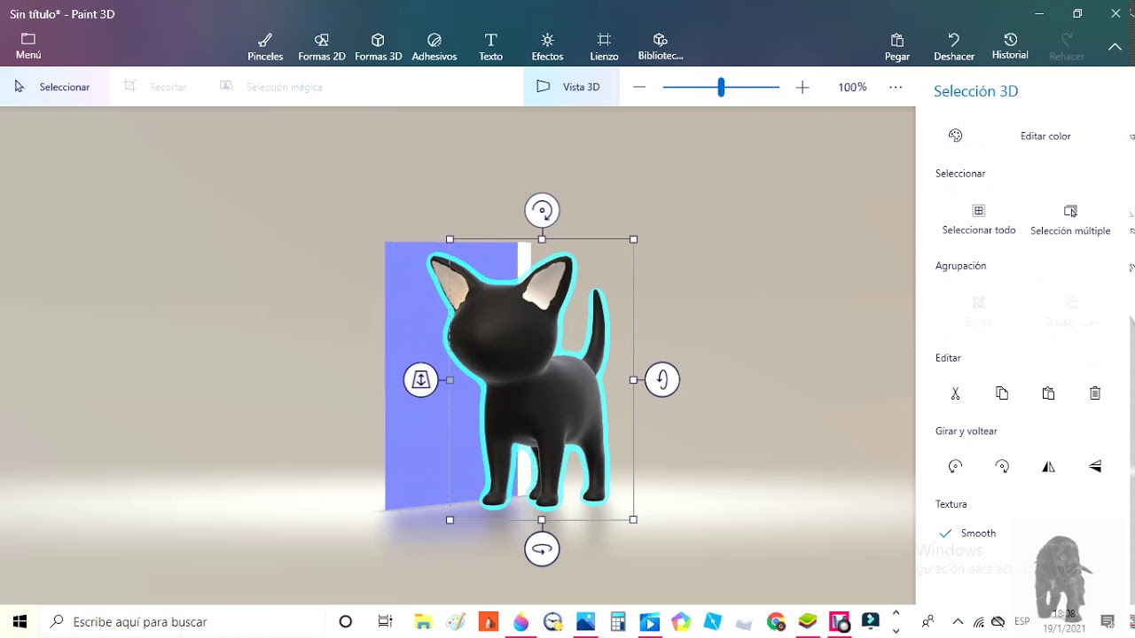como hacer a cartoon cat en paint 3D - YouTube