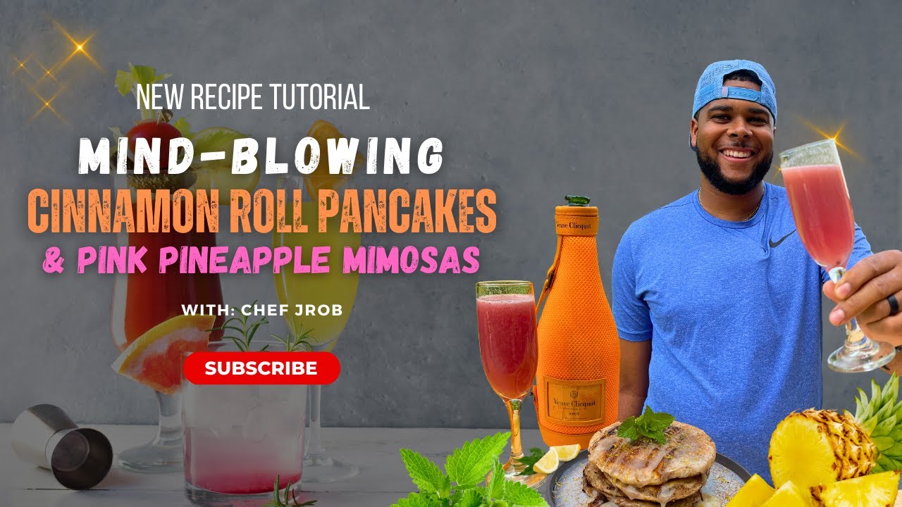 Mind-Blowing Cinnamon Roll Pancakes & Pink Pineapple Mimosas - YouTube