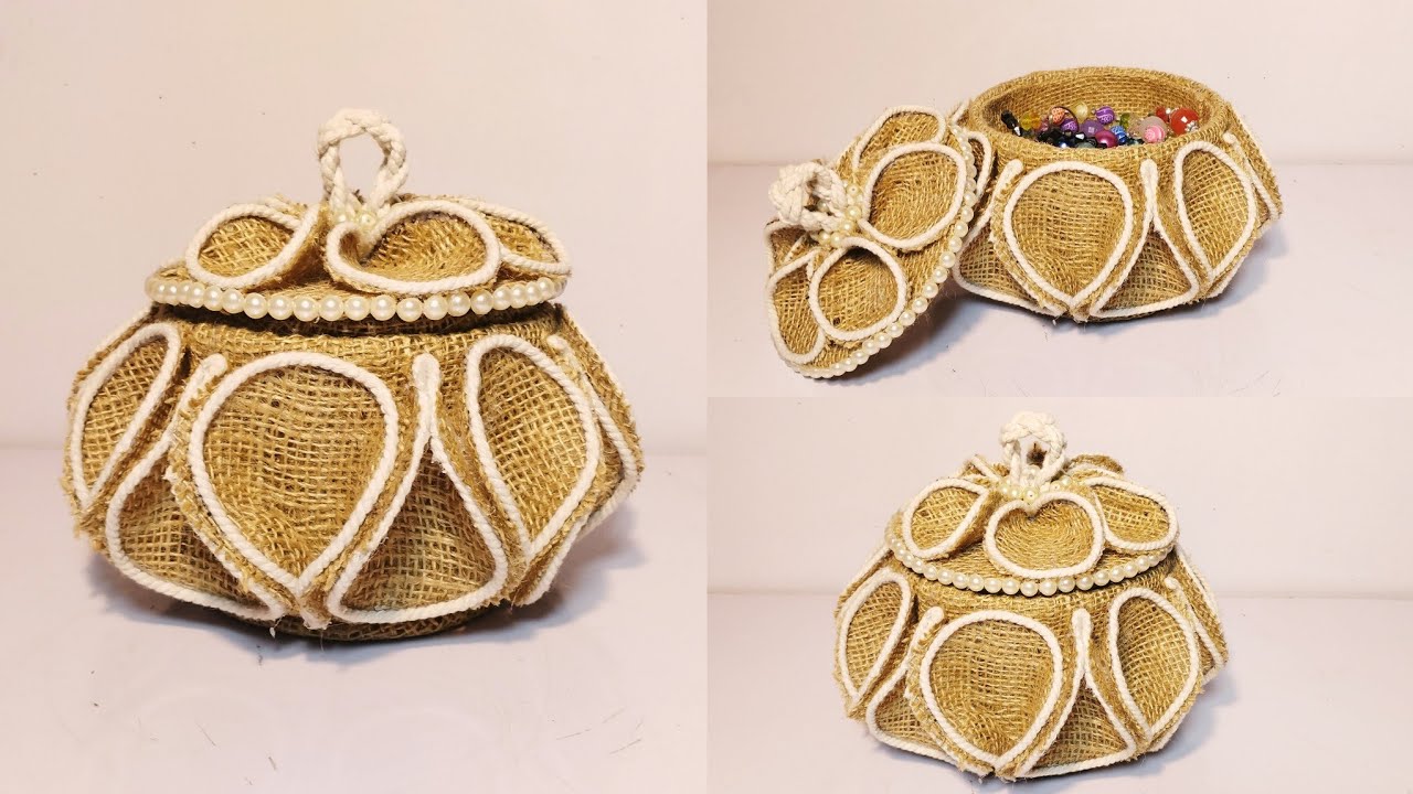 Made this beautiful Jute Basket from plastic bowl / Jute rope basket ...