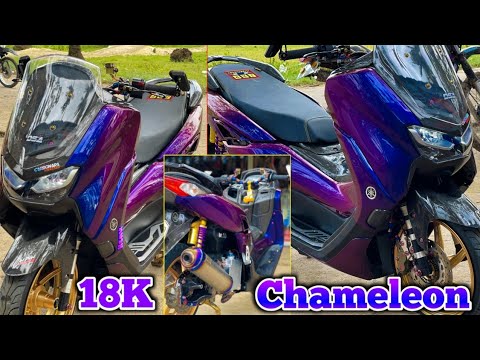 NMAX V2 Chameleon Fairings color repaint 18k badget. - YouTube