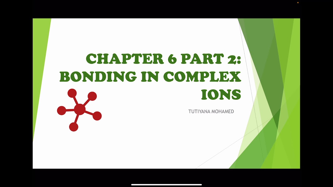 CHM361: CHAPTER 6: Bonding in Complex Ions - YouTube