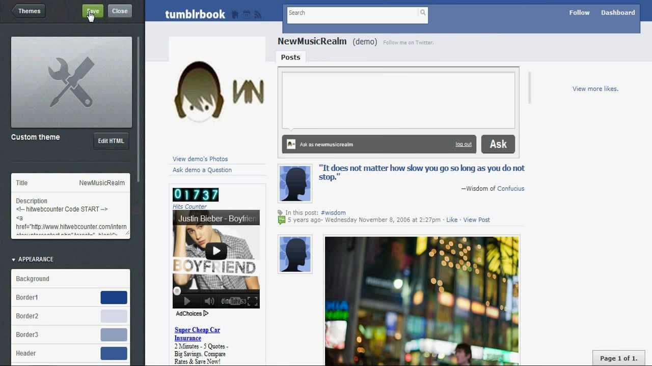How to add music to tumblr and Autoplay -Voice Tutorial- - YouTube