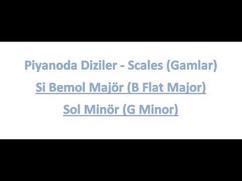 Piyanoda Diziler - Scales (Gamlar) Si Bemol Majör (B Flat Major) Sol Minör  (G Minor) Piano Tutorial