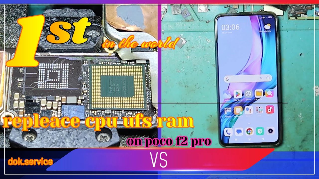 pertama di dunia dokumentasi perbaikan ganti cpu new di seri poco f2 ...